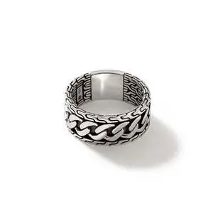 John Hardy Curb Chain Band Ring - Sterling Silver