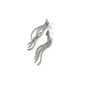 John Hardy Carved Chain Tassel Drop Earrings