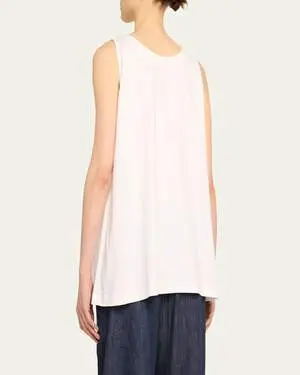 Eskandar A-line Long Shell Top - White