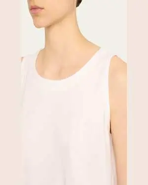 Eskandar A-line Long Shell Top - White