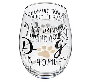 EVERGREEN 18-oz 'it's Not Drinking Alone' Steml Ess Wine Glass - One-color