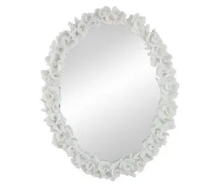 VALERIE PARR HILL 35' Oval Mirror With Floral Edge Valerie - One-color