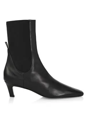 TOTEME Women's Leather Ankle Boots - Black  - Black