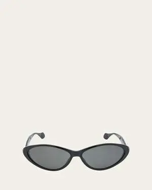 Gucci Monochrome Oval Sunglasses - Black