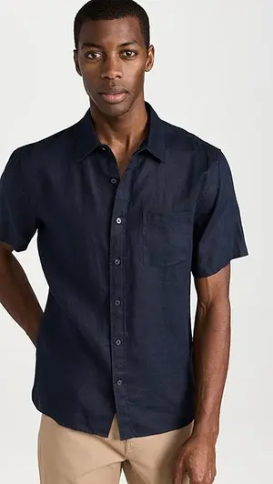 Vince Linen Short Sleeve Shirt