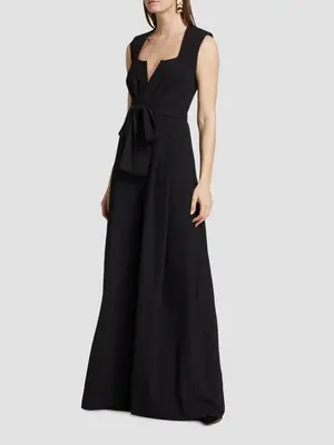MICHAEL COSTELLO Eloise Belted Pleated Wide-leg Jumpsuit