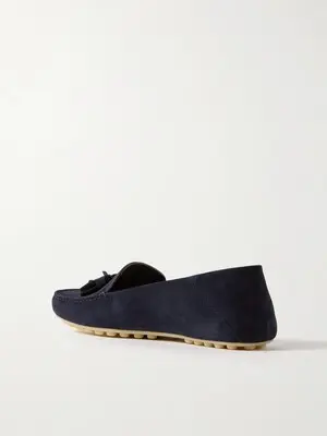 Loro Piana Tasseled Suede Loafers - Blue