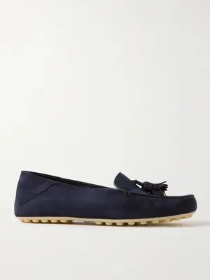 Loro Piana Tasseled Suede Loafers - Blue