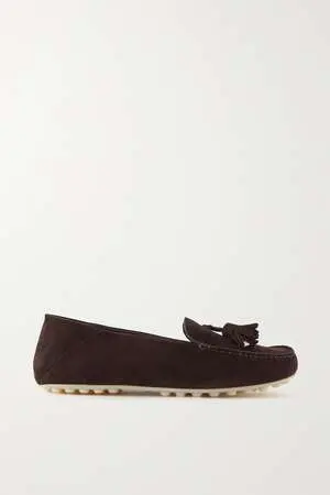 Loro Piana Loro Piana Tasseled Suede Loafers Chocolate