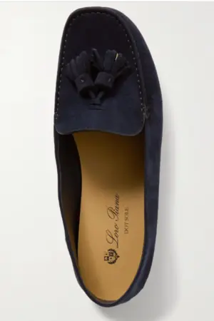 Loro Piana Loro Piana Tasseled Suede Loafers Navy