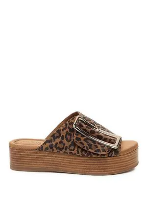 KELSI DAGGER BROOKLYN Dover Platform Sandals Brown Pattern