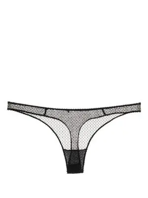 Kiki De Montparnasse Crochet Semi-sheer Thong - Black