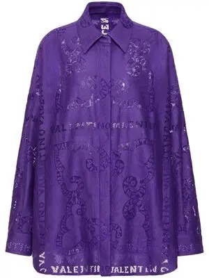 Valentino Garavani Cut-out Lace Shirt Minidress