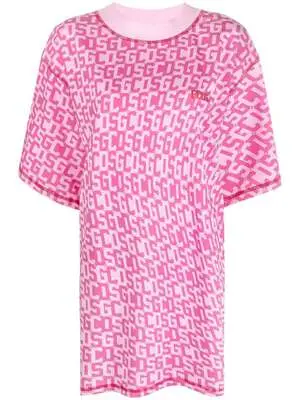 Gcds Monogram-print T-shirt Dress