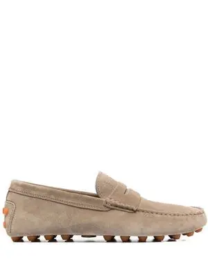 TOD'S Suede Penny Loafers - Neutrals