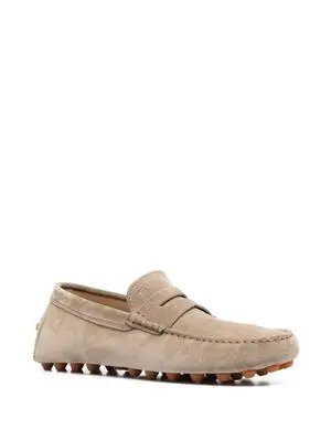 TOD'S Suede Penny Loafers - Neutrals