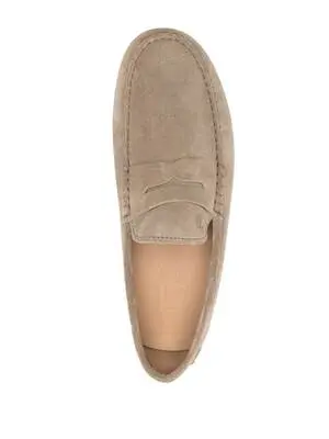 TOD'S Suede Penny Loafers - Neutrals