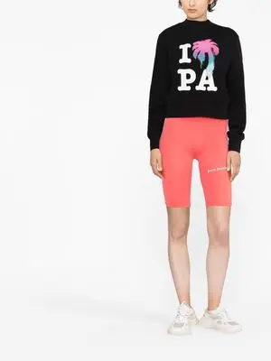 Palm Angels Logo Print Sweatshirt - Black