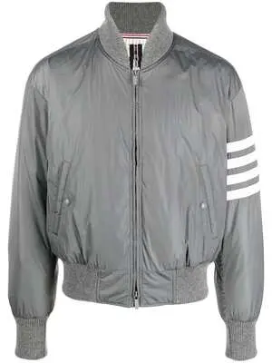 Thom Browne 4-bar Stripe Bomber Jacket - Grey