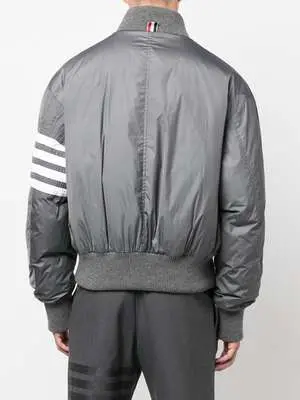 Thom Browne 4-bar Stripe Bomber Jacket - Grey