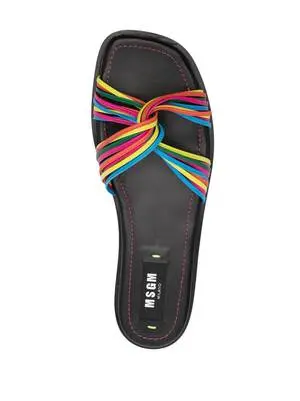 MSGM Multi-straps Leather Slippers