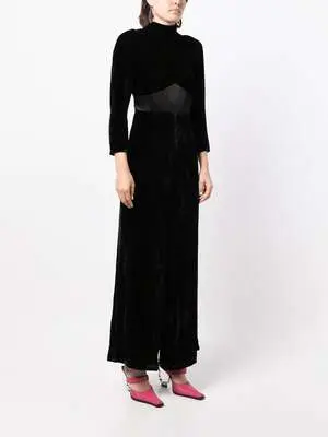 Rixo Velvet Long-sleeve Jumpsuit