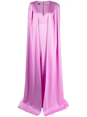 Alex Perry V-neck Cape Gown