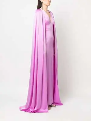 Alex Perry V-neck Cape Gown