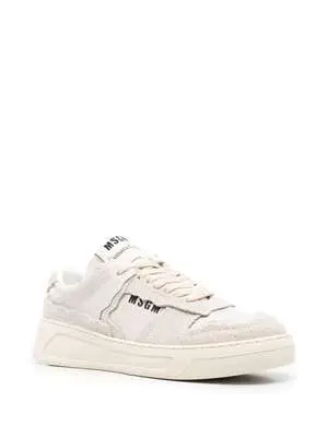 MSGM Logo-print Leather Sneakers