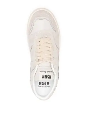 MSGM Logo-print Leather Sneakers