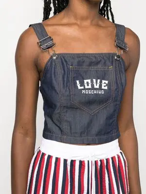 Moschino Logo-print Denim Top