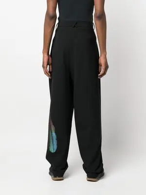 COUNTY OF MILAN Marcelo Burlon Feather Pleated Trousers