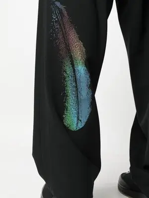 COUNTY OF MILAN Marcelo Burlon Feather Pleated Trousers