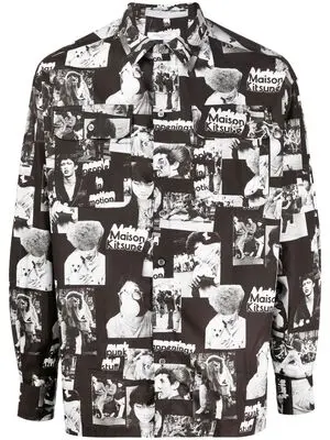 Maison Kitsuné Graphic-print Cotton Shirt