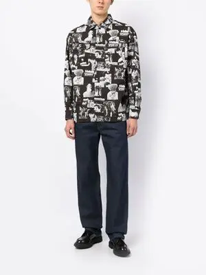 Maison Kitsuné Graphic-print Cotton Shirt