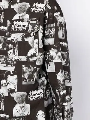 Maison Kitsuné Graphic-print Cotton Shirt