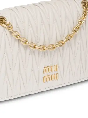 Miu Miu Matelassé Nappa Leather Mini Bag - White | Editorialist display picture 1