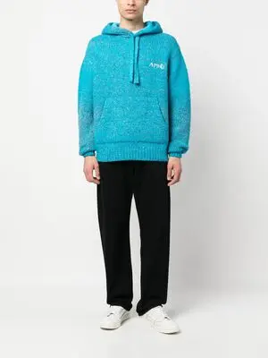 Amiri Logo-embroidery Knitted Hoodie