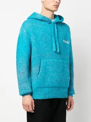 Amiri Logo-embroidery Knitted Hoodie