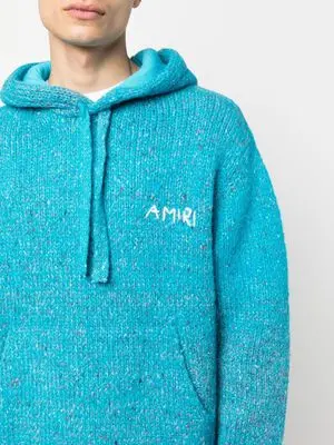 Amiri Logo-embroidery Knitted Hoodie