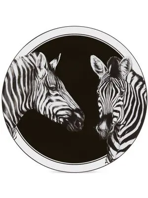 Dolce & Gabbana Zebra-print Porcelain Platter - Black