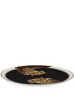 Dolce & Gabbana Leopard-print Porcelain Platter - Black