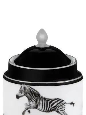 Dolce & Gabbana Zebra-print Porcelain Sugar Bowl - White