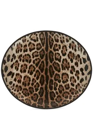 Dolce & Gabbana Porcelain Leopard-print Platter - Brown