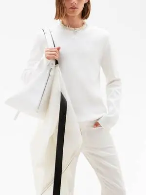 COURREGES Logo-patch Buttoned Sweater - White