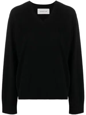 ARMARIUM V-neck Knitted Jumper - Black