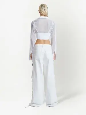 DION LEE Grid Sheer Corset Shirt