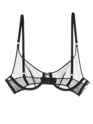 Kiki De Montparnasse Crochet Demi Bra - Black
