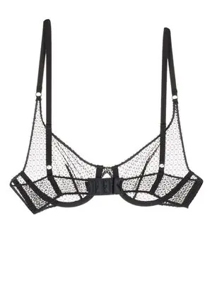 Kiki De Montparnasse Crochet Demi Bra - Black