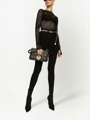 Dolce & Gabbana Dg-logo Tulle Mini Dress
